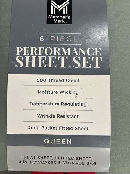 6PC QUEEN PERFORMANCE SHEET SET - GREEN - Earl's Auction Company