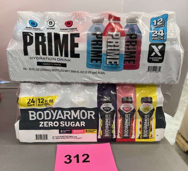 (2) PACKS OF SPORTS DRINKS - PRIME & BODYARMOR - Earl's Auction Company