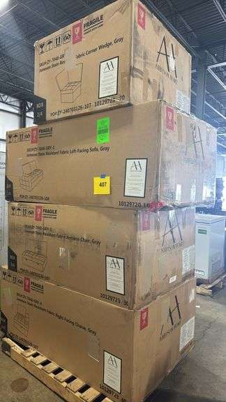 ABBYSON LIVING JAMESON 4PC FABRIC SECTIONAL IN BOX - GREY - Earl's ...