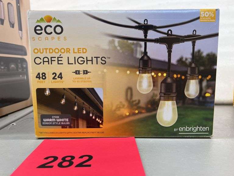 ECO SCAPES OUTDOOR LED CAFE LIGHTS IN BOX - Earl's Auction Company