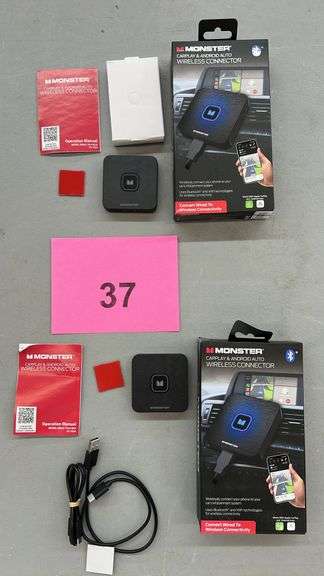 (2) MONSTER CARPLAY & ANDROID AUTO WIRELESS CONNECTORS W/ BOXES - Earl ...