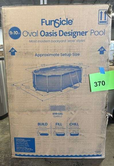 FUNSICLE 9FT 10" OVAL OASIS DESIGNER POOL IN BOX - Earl's Auction Company