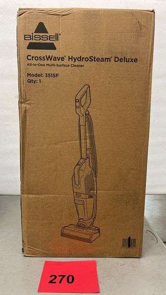BISSELL CROSSWAVE HYDROSTEAM DELUXE CLEANER IN BOX - Earl's Auction Company