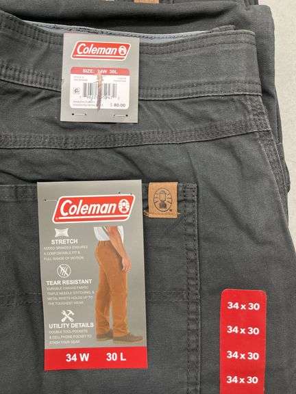 (2) PAIRS OF NEW MENS COLEMAN PANTS - 34 X 30 - Earl's Auction Company