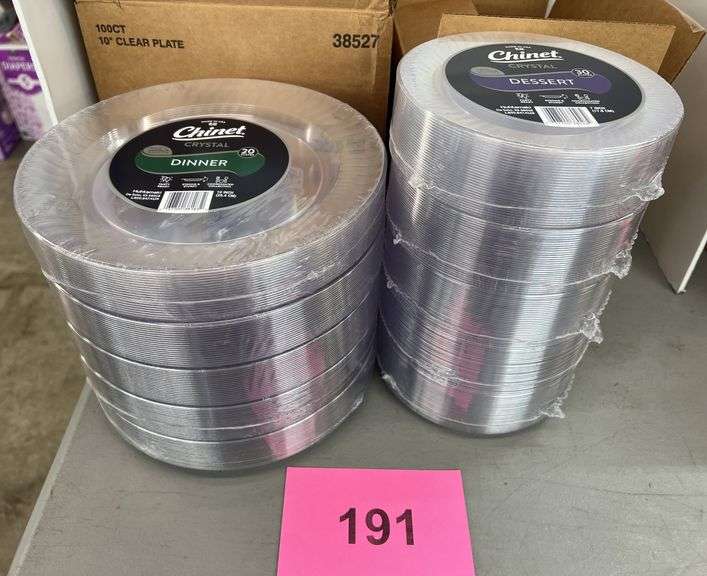 (10) PACKS OF CHINET CRYSTAL PLASTIC PLATES - Earl's Auction Company