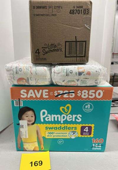 (2) BOXES OF DIAPERS & (1) PACK - SIZE 4 - Earl's Auction Company
