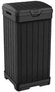 KETER UNBRUSHED OUTDOOR WASTE BIN IN BOX - BLACK - Earl's Auction Company