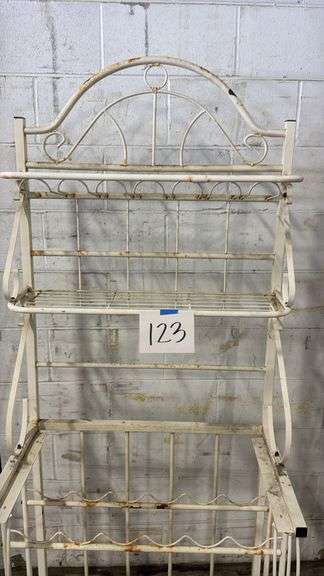 WHITE METAL BAKERS RACK - Earl's Auction Company