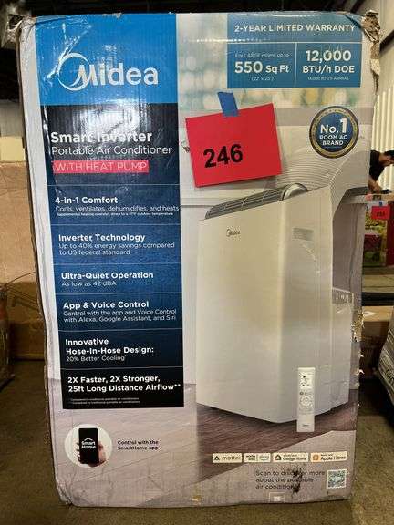 MIDEA SMART INVERTER PORTABLE AIR CONDITIONER IN BOX - Earl's Auction ...