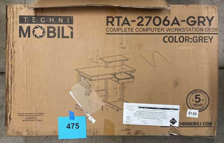 TECHNI MOBILI COMPLETE COMPUTER WORKSTATION DESK IN BOX - Earl's ...