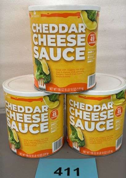 (3) JARS OF CHEDDAR CHEESE SAUCE - Earl's Auction Company