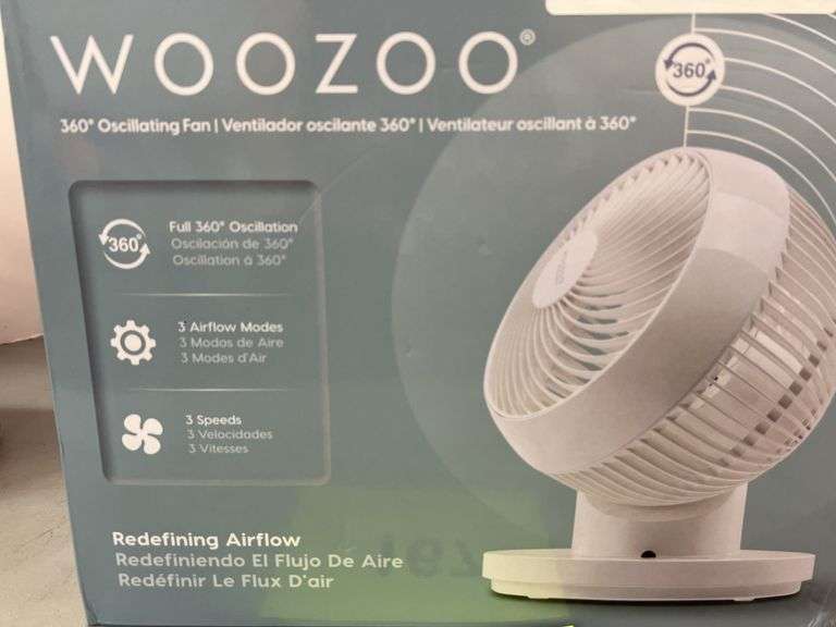 WOOZOO 360 DEGREE OSCILLATING FAN IN BOX - Earl's Auction Company