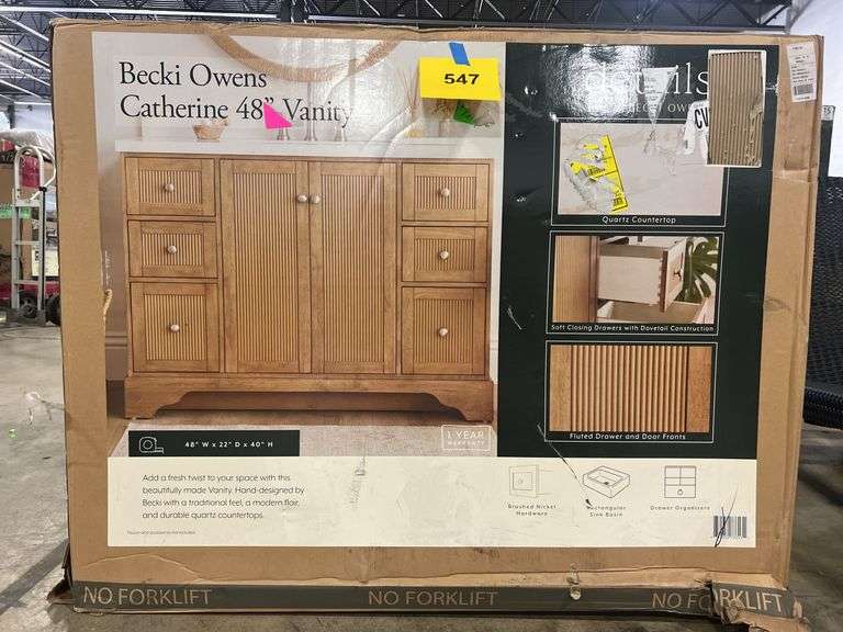 BECKI OWENS CATHERINE 48" VANITY IN BOX - Earl's Auction Company