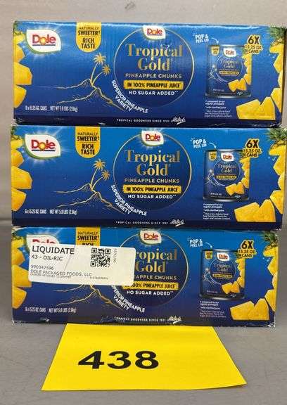 (3) BOXES OF DOLE PINEAPPLE JUICE - Earl's Auction Company