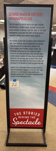 IMS MUSEUM DOUBLE SIDED SIGN IN METAL FRAME - Earl's Auction Company