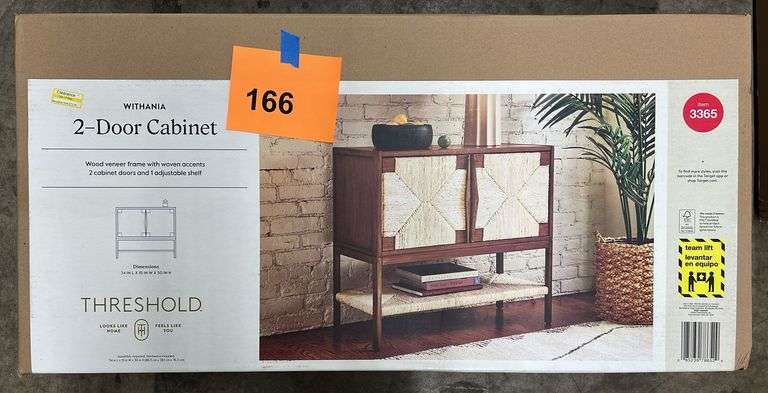 THRESHOLD WITHANIA 2 DOOR CABINET IN BOX - Earl's Auction Company