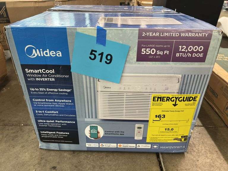 MIDEA SMARTCOOL WINDOW AIR CONDITIONER IN BOX - Earl's Auction Company