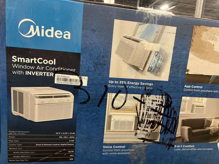 MIDEA WINDOW AIR CONDITIONER IN BOX - Earl's Auction Company
