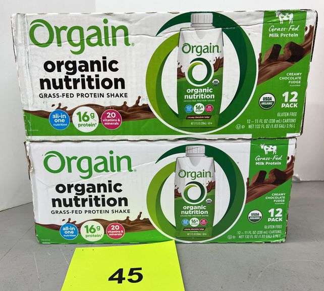 (2) BOXES OF ORGAIN PROTEIN SHAKES - Earl's Auction Company