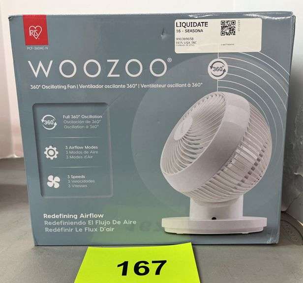 WOOZOO 360 DEGREE OSCILLATING FAN IN BOX - Earl's Auction Company