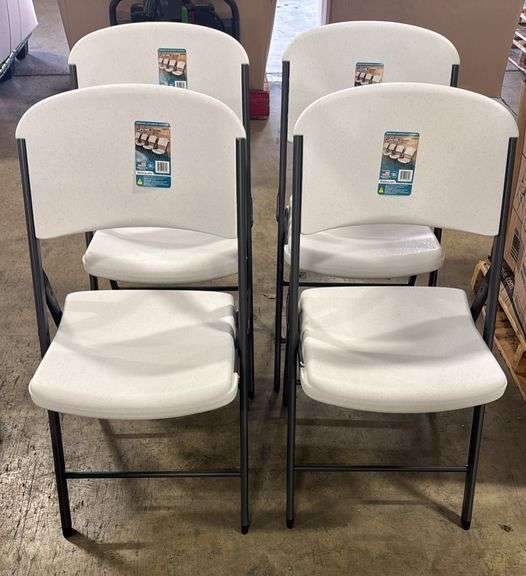(4) LIFETIME FOLDING CHAIRS - WHITE - Earl's Auction Company