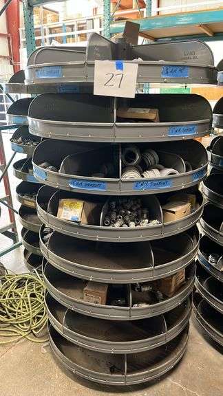 METAL INDUSTRIAL 8-TIER ROTATING STORAGE BIN UNIT - Earl's Auction Company