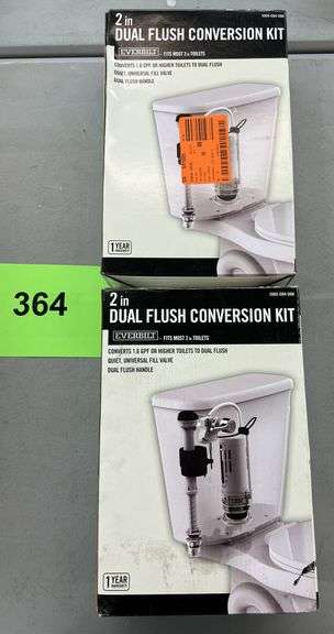 (2) EVERBILT 2" DUAL FLUSH CONVERSION KITS IN BOXES - Earl's Auction ...
