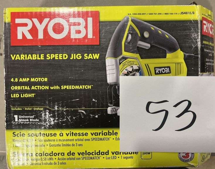 RYOBI VARIABLE SPEED JIG SAW W/ BOX - Earl's Auction Company