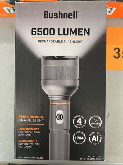 (3) BUSHNELL 6500 LUMEN RECHARGEABLE FLASHLIGHTS IN BOXES - Earl's ...
