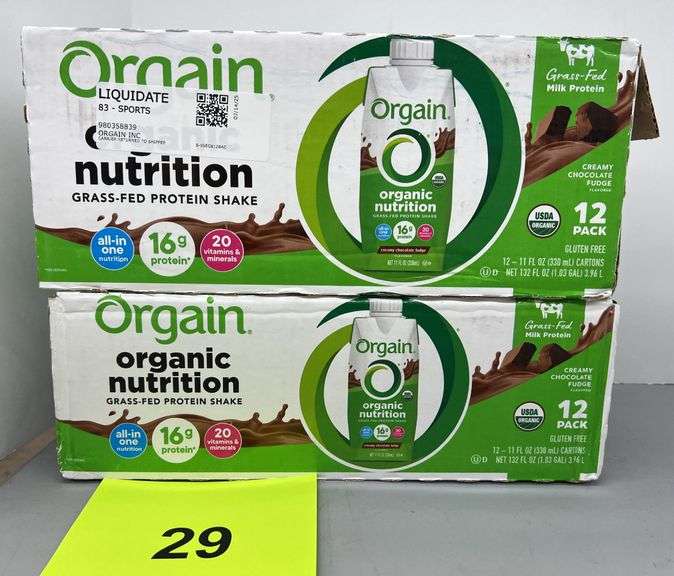 (2) BOXES OF ORGAIN PROTEIN SHAKES - Earl's Auction Company