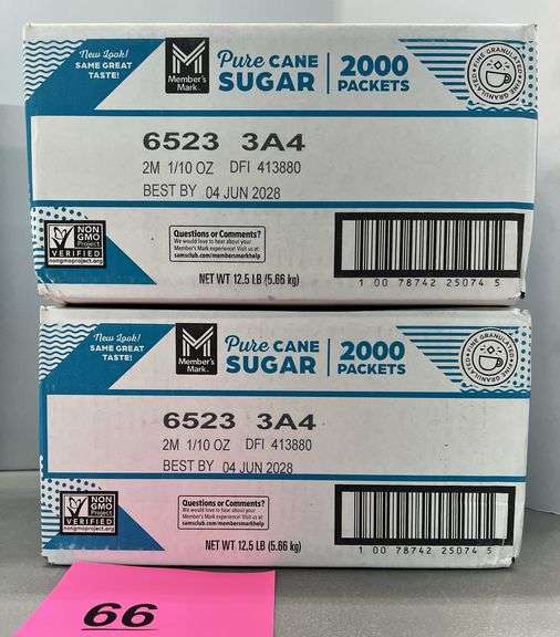(2) BOXES OF PURE CANE SUGAR PACKETS - Earl's Auction Company
