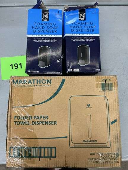 3PC DISPENSER LOT - PAPER TOWEL & SOAP - Earl's Auction Company