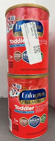 (2) CANS OF ENFAGROW TODDLER NUTRITIONAL DRINK - Earl's Auction Company