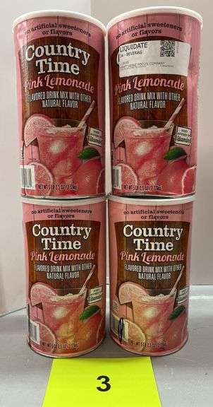 (4) CANS OF COUNTRY TIME PINK LEMONADE - Earl's Auction Company