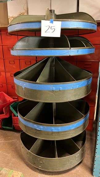 METAL INDUSTRIAL 5-TIER ROTATING STORAGE BIN UNIT - Earl's Auction Company