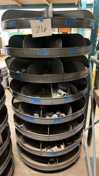 METAL INDUSTRIAL 8-TIER ROTATING STORAGE BIN UNIT - Earl's Auction Company