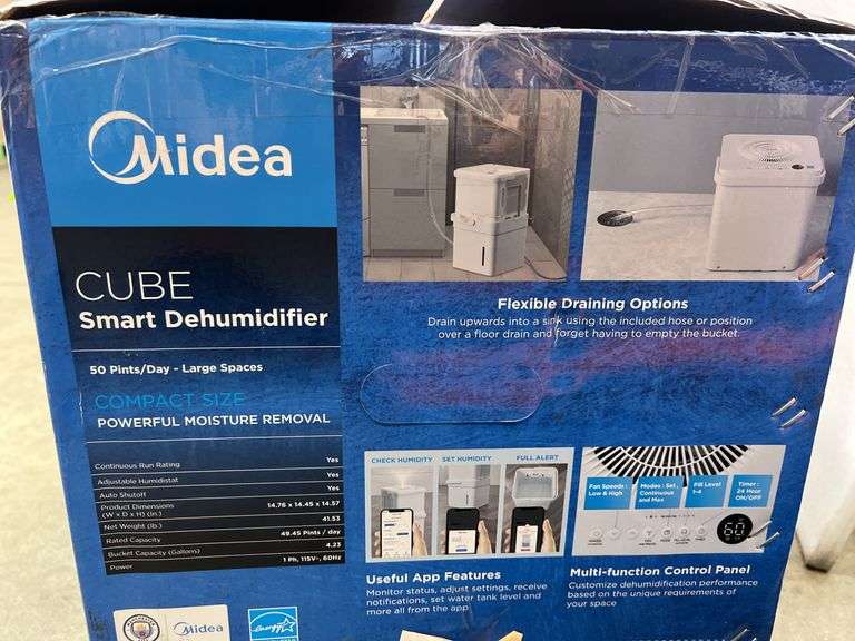MIDEA CUBE SMART DEHUMIDIFIER IN BOX - Earl's Auction Company