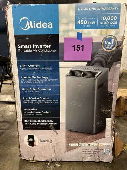 MIDEA SMART INVERTER PORTABLE AIR CONDITIONER IN BOX - Earl's Auction ...
