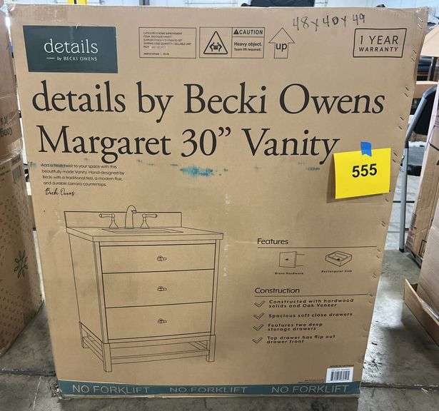 BECKI OWENS MARGARET 30" VANITY IN BOX - Earl's Auction Company