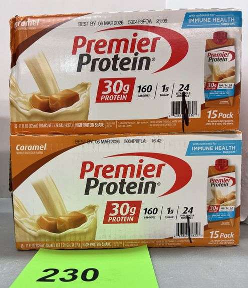 (2) BOXES OF PREMIER PROTEIN SHAKES - Earl's Auction Company