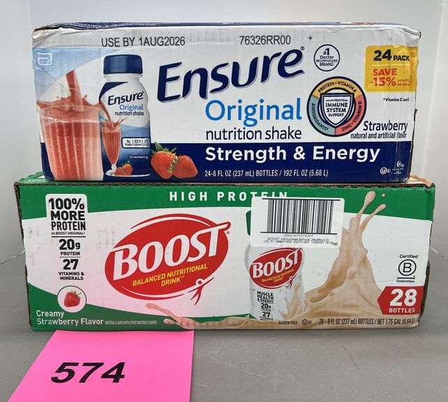 (2) BOXES OF NUTRITION SHAKES - ENSURE & BOOST - Earl's Auction Company