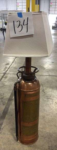 DECO FIRE EXTINGUISHER LAMP W/ SHADE - Earl's Auction Company