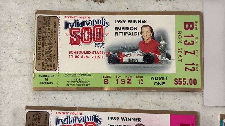 (5) 1990 INDY 500 TICKET STUBS - Earl's Auction Company