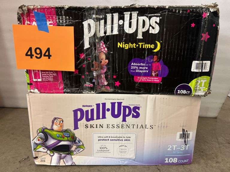 (2) BOXES OF HUGGIES PULL UPS DIAPERS - SIZE 2T/3T - Earl's Auction Company