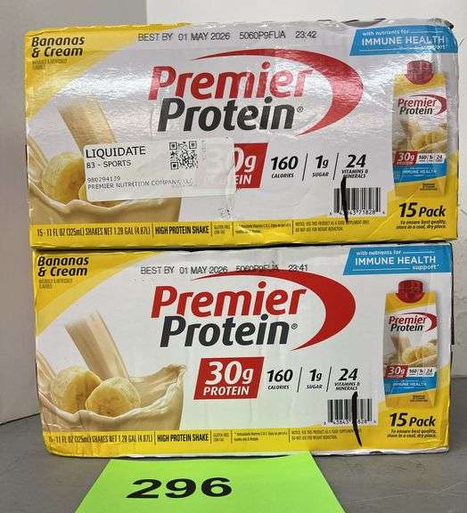 (2) BOXES OF PREMIER PROTEIN SHAKES - Earl's Auction Company
