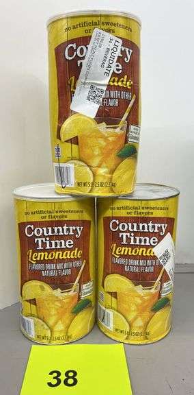 (3) CANS OF COUNTRY TIME LEMONADE - Earl's Auction Company