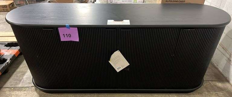 AS IS - CALLEN WOOD CONSOLE - BLACK - Earl's Auction Company