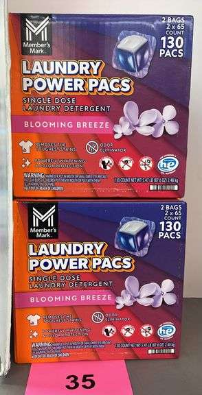 (2) BOXES OF LAUNDRY POWER PACS - Earl's Auction Company
