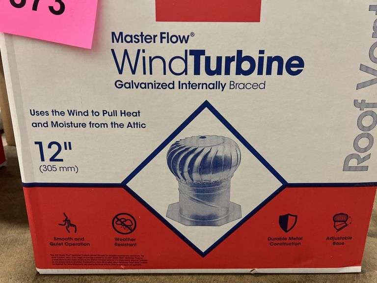 GAF MASTER FLOW 12" WIND TURBINE IN BOX - Earl's Auction Company