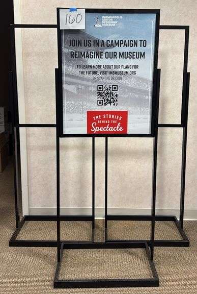 (3) ULINE BLACK METAL STANDING SIGN FRAMES - Earl's Auction Company